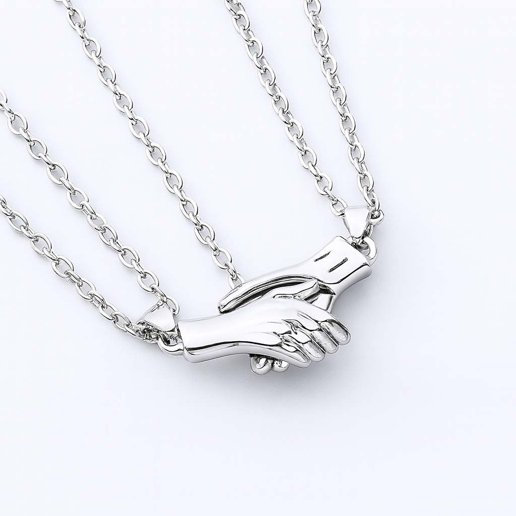 Magnetic Handshake Pendant Necklace – Noira